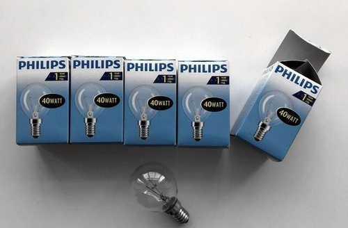 Лампы накаливания "Philips" 40w Е14. (5шт.) Новые