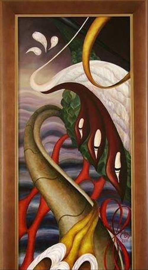Картина, живопись И.Овчарук "Фламинго"
