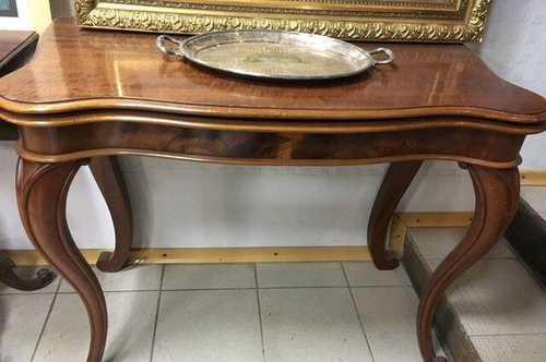 Антикварный ломберный стол из ореха