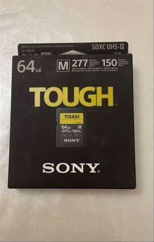 Карта памяти sdxc Sony 64Gb 277R/150W Tough (SF-M6