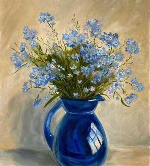 Картина «Букет в синей вазе»