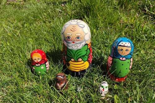 Матрешка сказка Репка деревянная игрушка