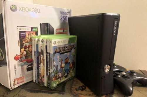 Xbox 360 slim, freeboot + 7 игр в комплекте