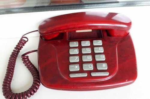 Стационарный кнопочный телефон, красный, винтаж
