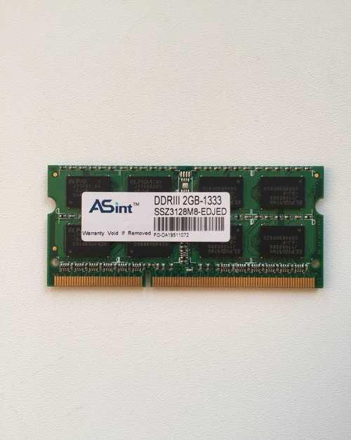 Оперативная память Asint DDR-3 2Gb SO-dimm