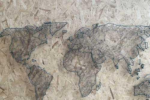 Продаю картину из гвоздей «карта мира» в стиле lof