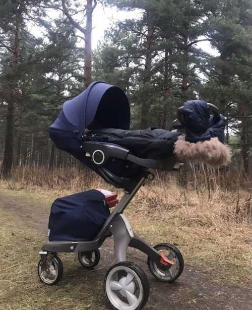 Stokke xplory blue 2 в 1, Footmuff и рукавички