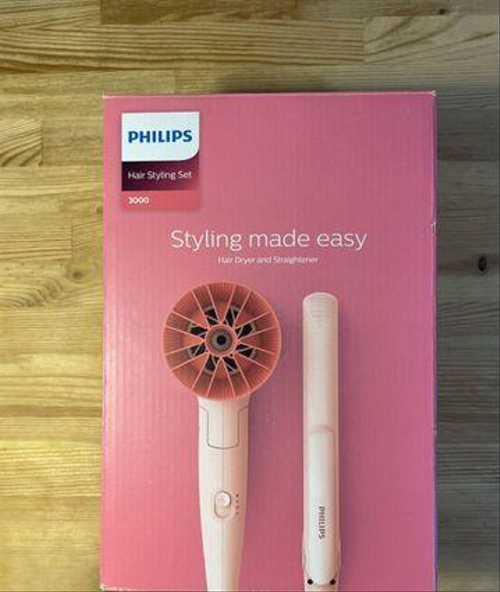 Набор фен и выпрямитель Philips 3000 Series BHP398