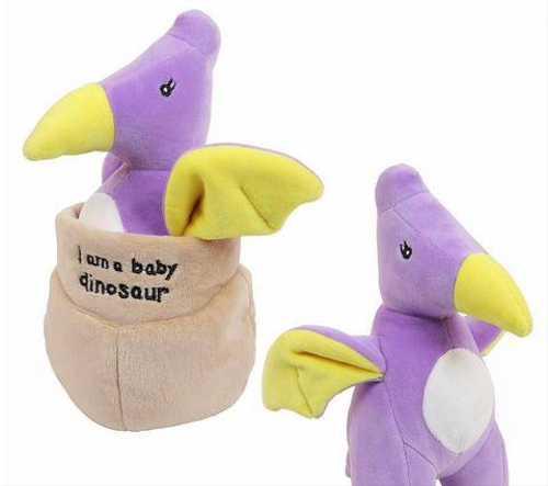 Мягкая игрушка ABtoys Dino Baby Динозаврик сиреневый в яйце 19см M4983
