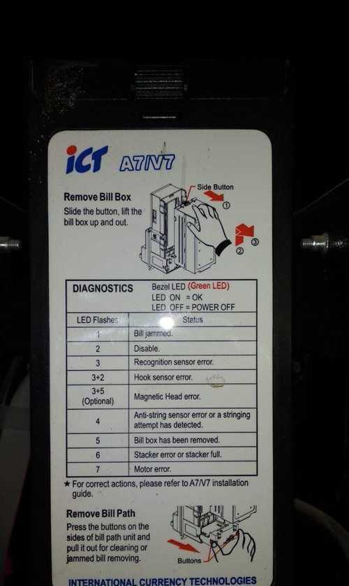 ICT A7/V7 купюроприемник