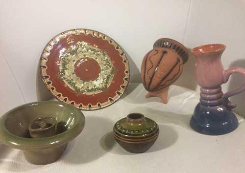 Керамика тарелка, кашпо, ваза Латвия подсвечник