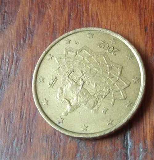 Монеты euro 50 центов, 1 евро и 2 евро