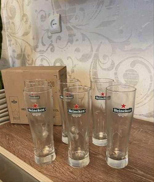 Пивные бокалы Heineken 6 штук