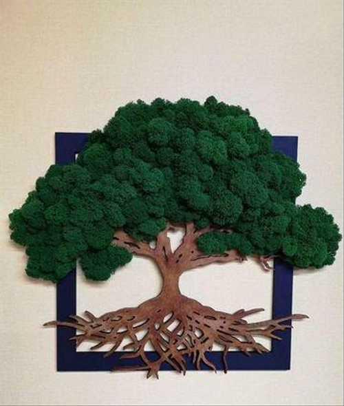 Картина "Древо жизни" из стабилизированного мха