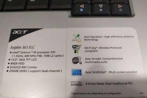 Ноутбук Acer aspire на запчасти