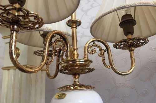 Franco. Настольная лампа фарфор / латунь, Италия