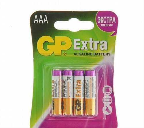 Батарейка алкалиновая GP Extra, AAA, LR03-4BL, 1.5В, блистер, 4 шт
