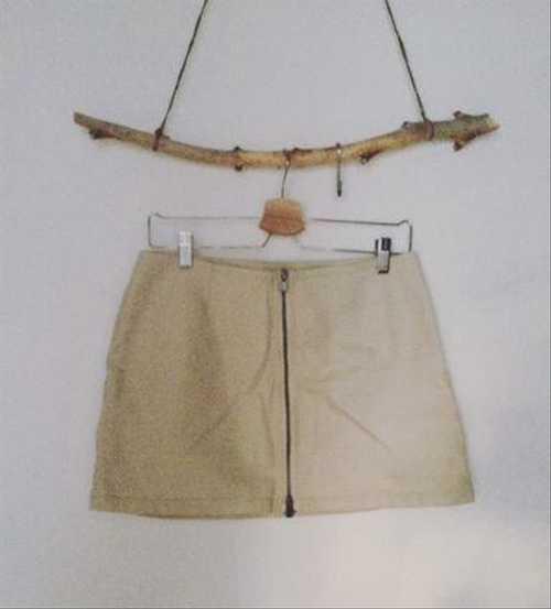 Бежевая мини-юбка на молнии Stefanel, размер S