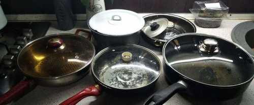 Посуда для готовки б/у (сковороды, кастрюля и крыш