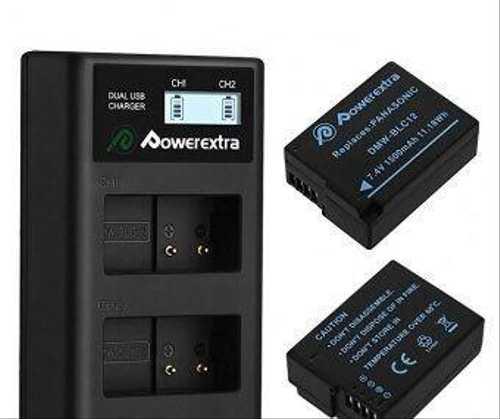 Аккумулятор Powerextra для Panasonic DMW-BLC12 2шт
