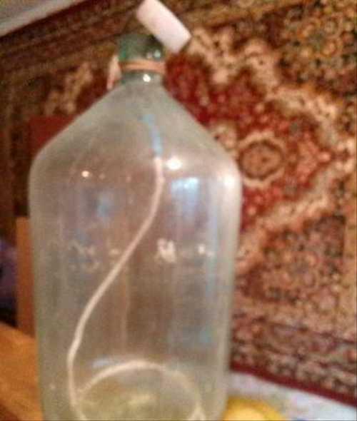 Бутыль стеклянная 20 литров с крышкой