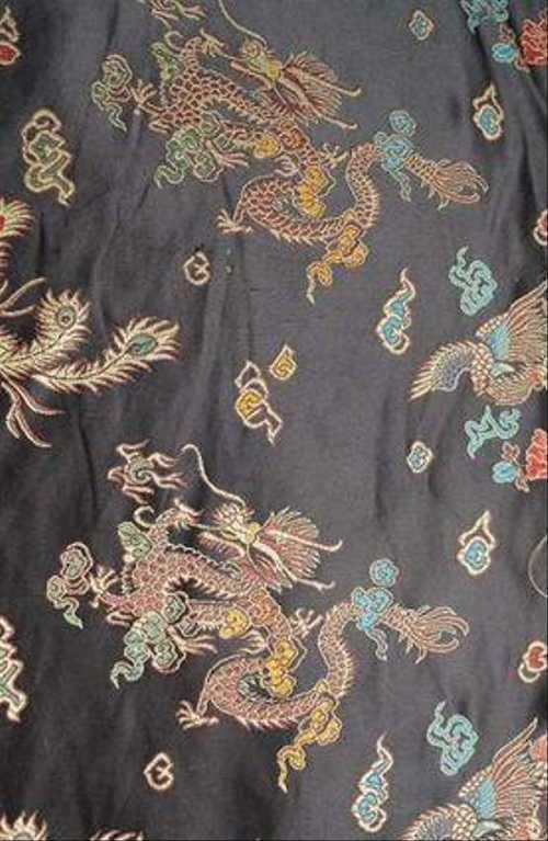 Ткань в китайском стиле (атлас с золотым драконом)
