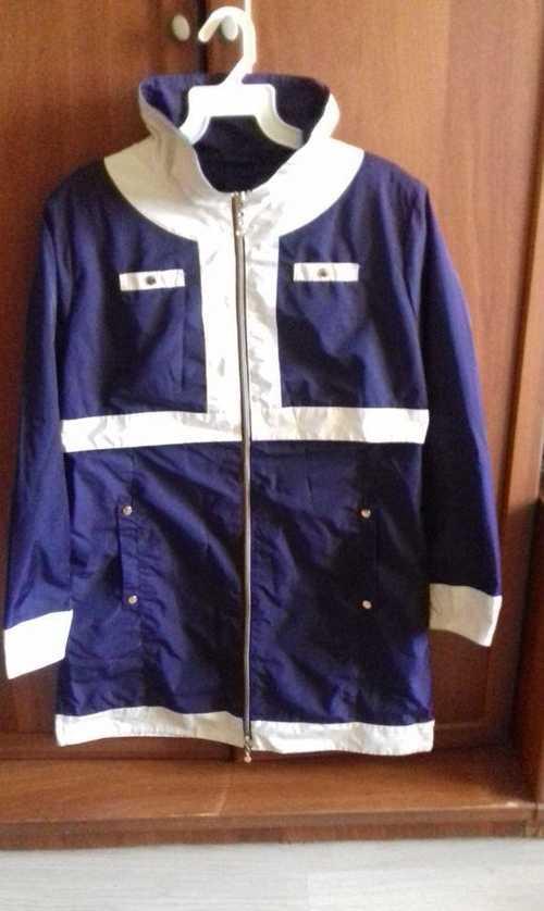 Плащ женский фиолетовый с бежевым