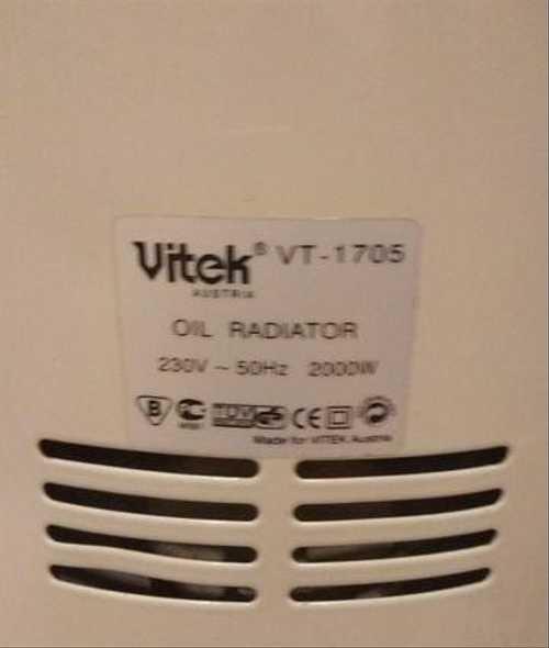 Масляный радиатор Vitek 1705 W