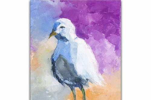 Картина Маслом на Холсте "Чайка" Птица