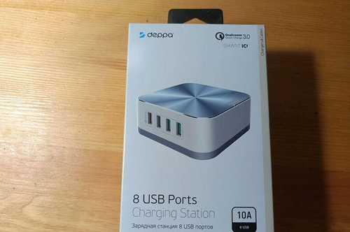 Зарядная станция 8 USB, QC 3.0, 10A, 50Вт
