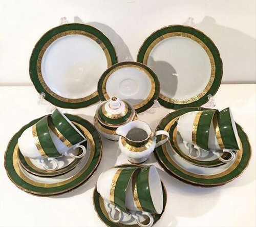 Набор чайной посуды фарфоровый зеленый Winterling
