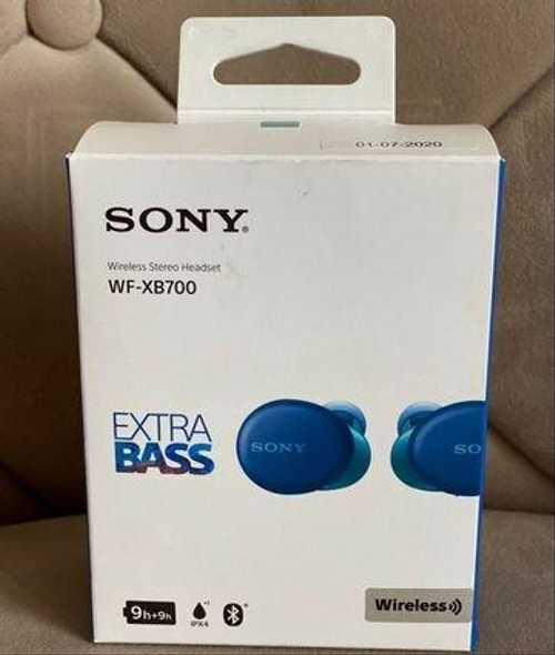 Наушники Sony WF-XB700 новые синие