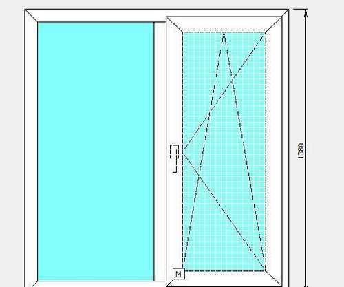 Пластиковое окно кбе 1280*1380