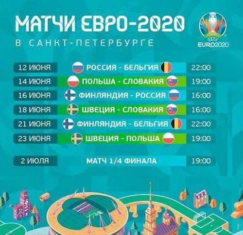 Билеты на евро 2020 Польша-Словакия,Швеция-Словаки