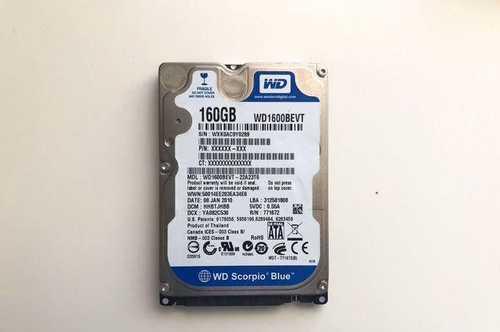 Жесткий диск WD Scorpio blue 160gb