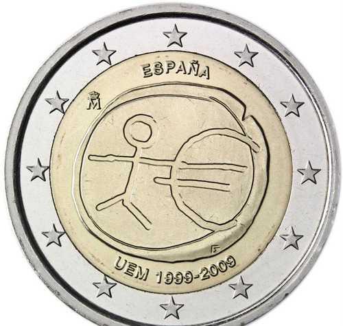 2 Евро. Испания 2009. 10 лет Валютному союзу