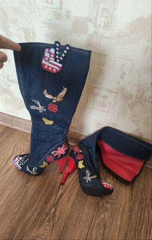 Джинсовые сапоги
