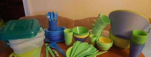 Набор пластиковой посуды для пикника