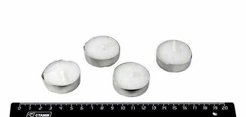 Свечи в алюминиевой гильзе, белые, (100шт в упаков