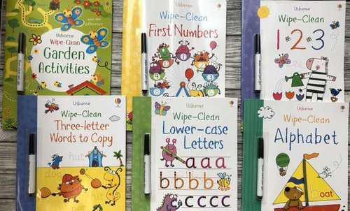 Английский для детей, Usborne Wipe and Clean Set
