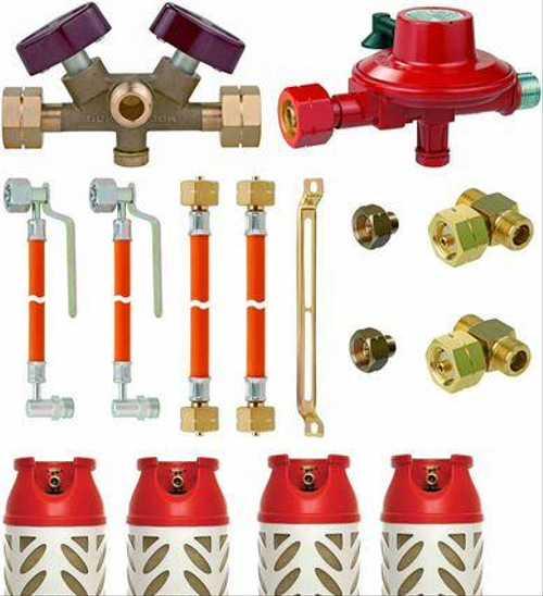 Газобалонная установка GOK с клапаном на 4 баллона