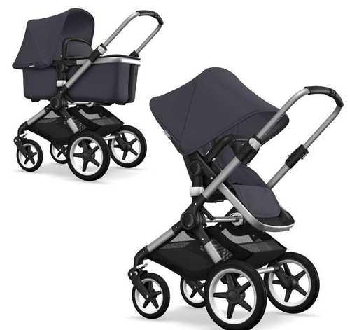 Bugaboo fox steel blue и grey melange + допы