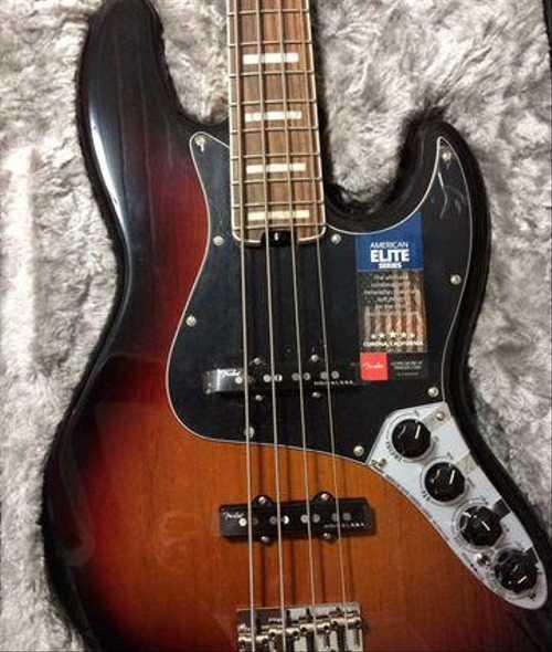 Бас-гитара fender American Elite Jazz Bass Sunburs