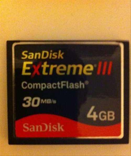 Карта памяти SanDisk Extreme CompactFlash 4GB