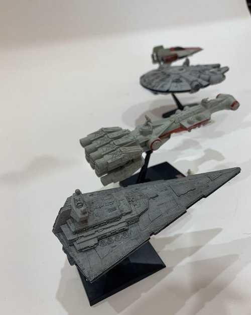 Star destroyer, Blockade Runner, millenium falcon