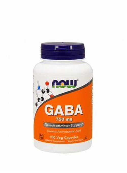 Gaba Now Foods, гамк, 750 мг, 100 капсул