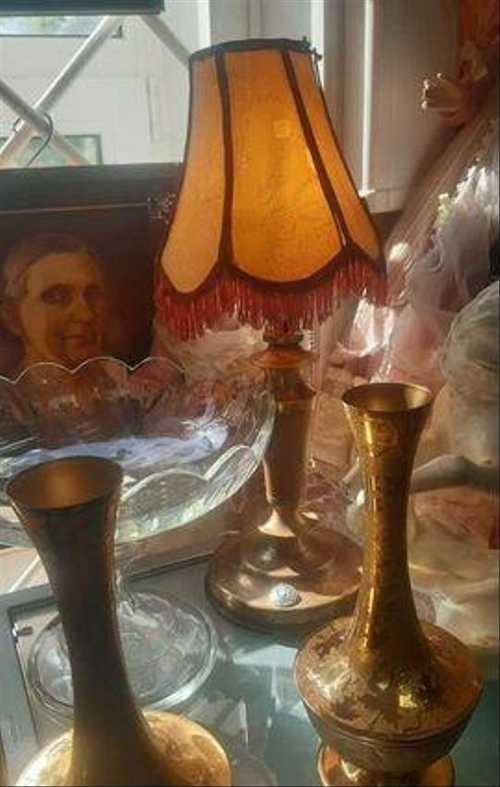 Лампа настольная бронза