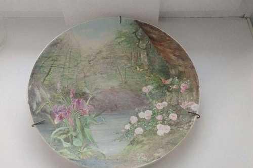 Большая декоративная настенная тарелка фарфор