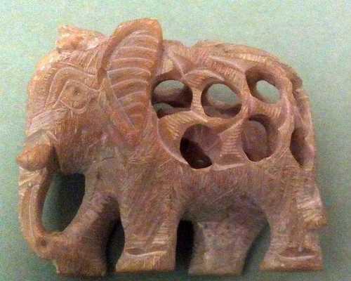 Индийский слон из камня резной ручная работа
