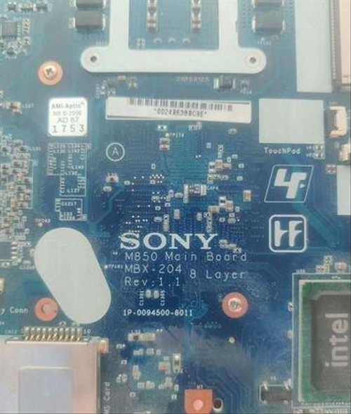 Мат. плата MBX-204 rev.1.1 M850 Sony VGN-NW11